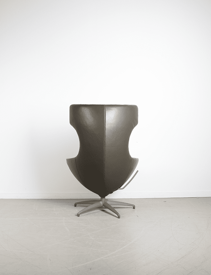 Leolux Caruzzo Fauteuil +Voetenbank Beige/Antraciet Stof - Grijs ...